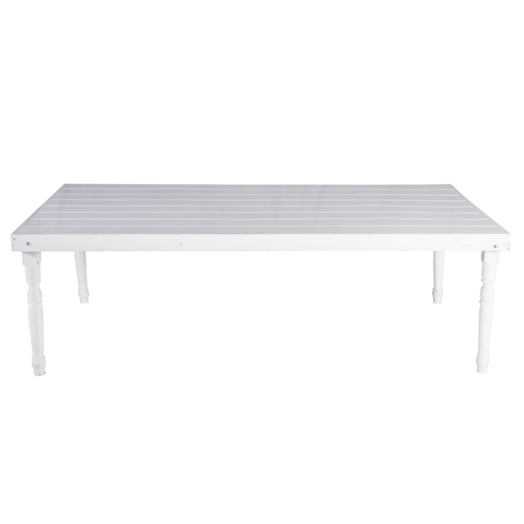 Mesa Imperial Rectangular Blanca con Base de Madera (10-12 Pax ...